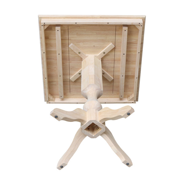 Ophelia & Co. Ikraa Bar Height Solid Wood Pedestal Dining Table | Wayfair